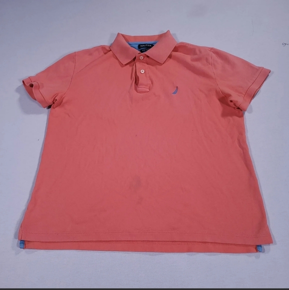 Nautica | Shirts | Nautica Orange Peach Chest Logo All Cotton A Bit ...